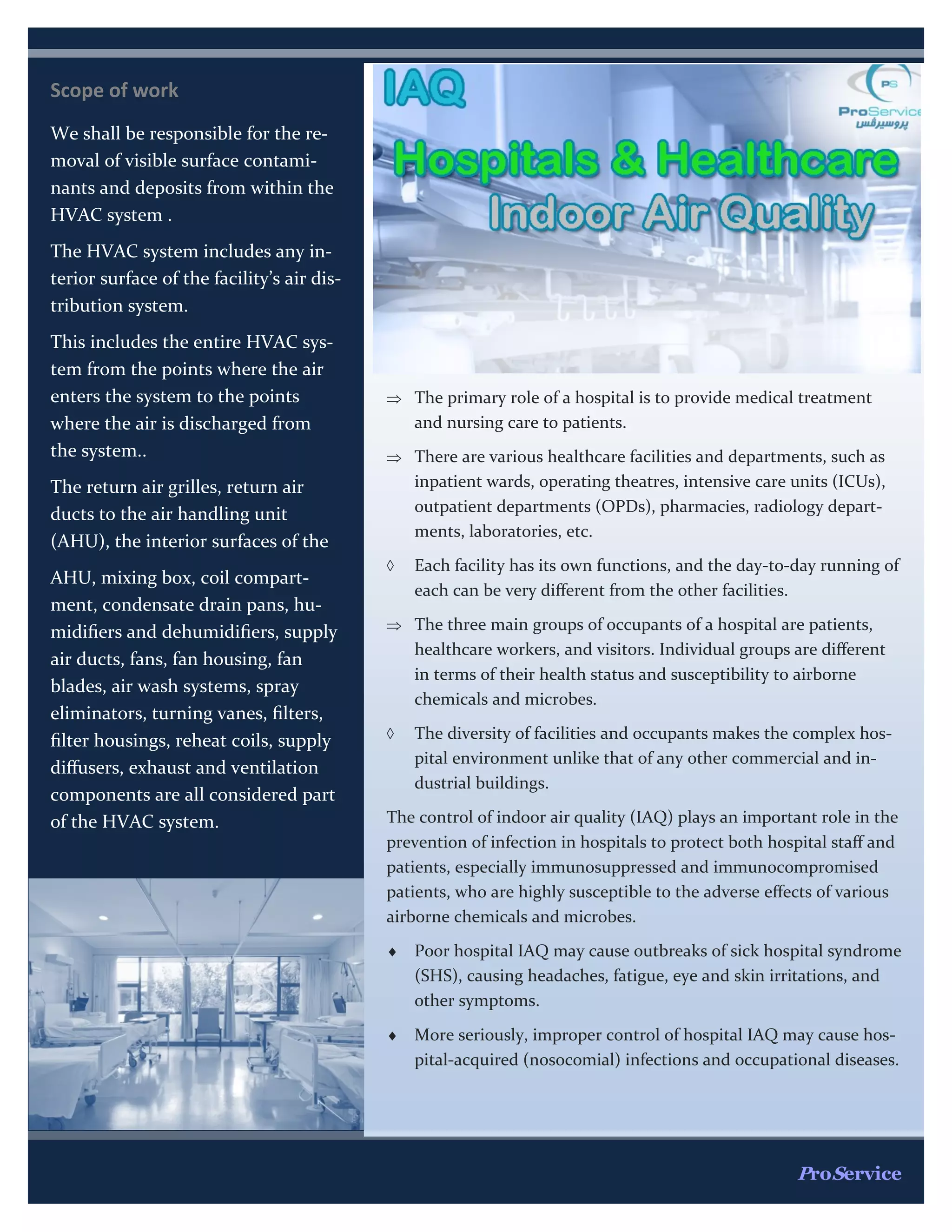 ProService indoor air quality for Hospitals & Healthcare | PDF