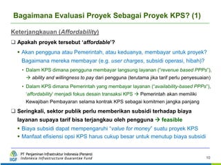 Proses Penjaminan Proyek Kerjasama Pemerintah Swasta. Konteks Dukungan Fiskal untuk Proyek ...