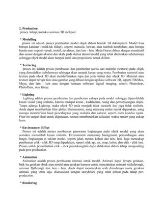 Proses animasi 3 d | DOCX