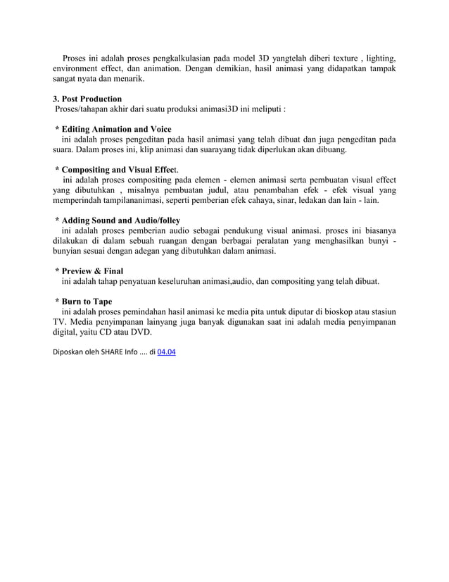 Proses animasi 3 d | DOCX