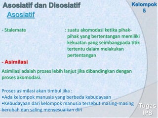 Proses asosiatif dan disosiatif | PPTX