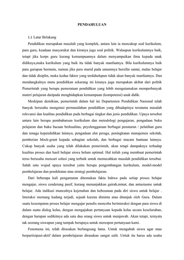 Proses Belajar Mengajar | PDF