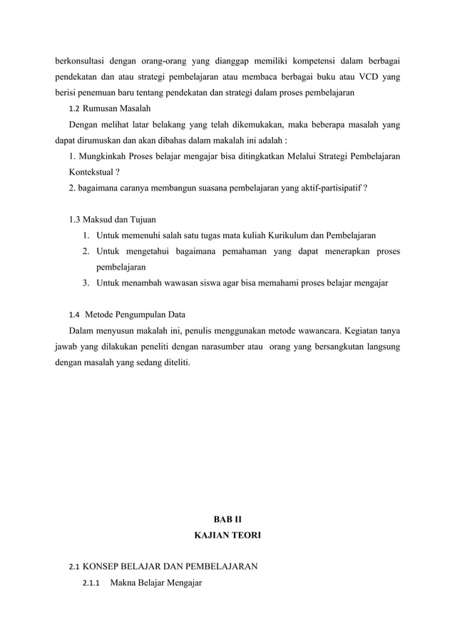 Proses Belajar Mengajar | PDF