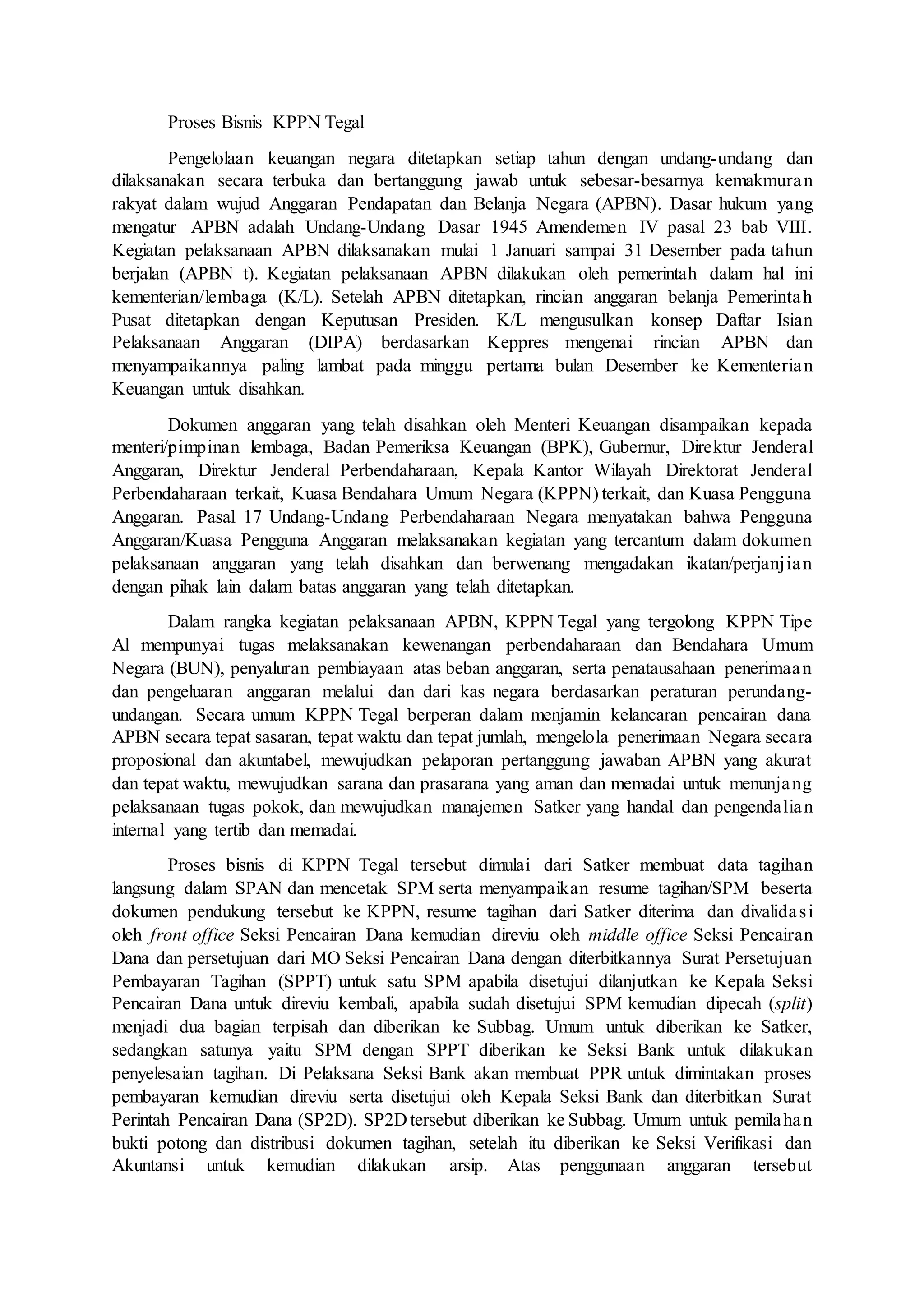 Proses Bisnis KPPN dan Proses Bisnis Seksi Pencairan Dana.docx