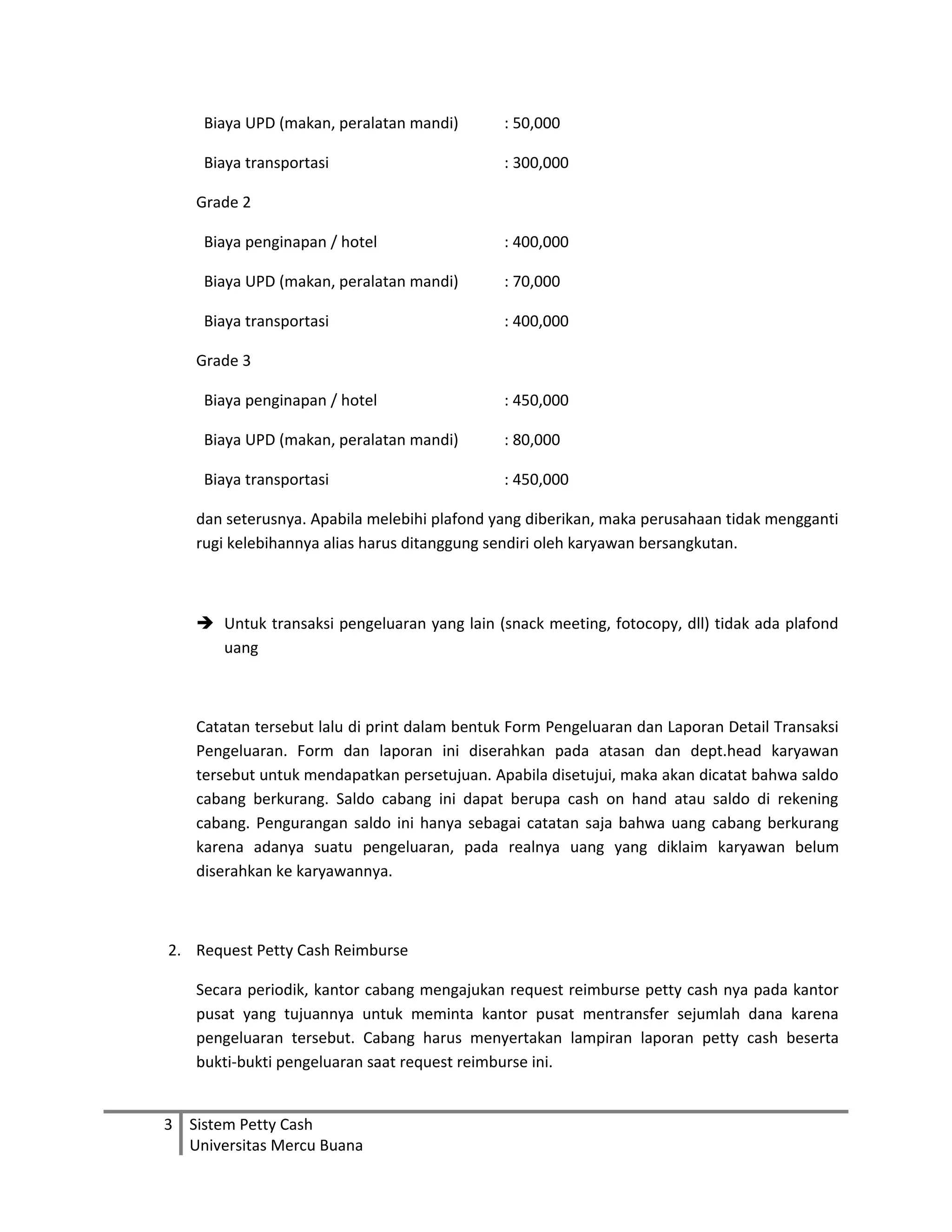 Proses bisnis pada system petty cash | DOC