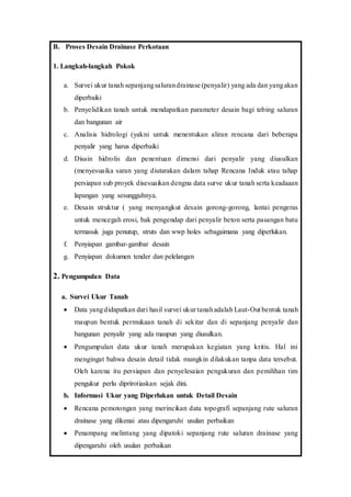 Drainase - Proses desain drainase perkotaan | DOCX