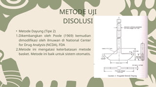 proses disolusi bahan obat dan beberapa metode yang digunakan | PPTX