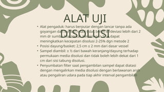 proses disolusi bahan obat dan beberapa metode yang digunakan | PPTX