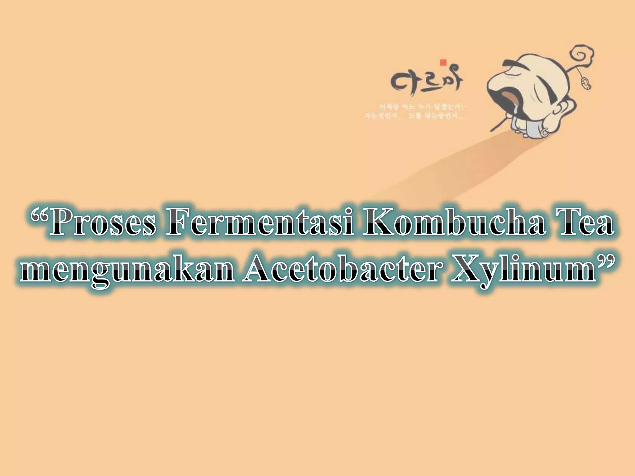 Proses fermentasi kombucha tea mengunakan acetobacter | PPTX