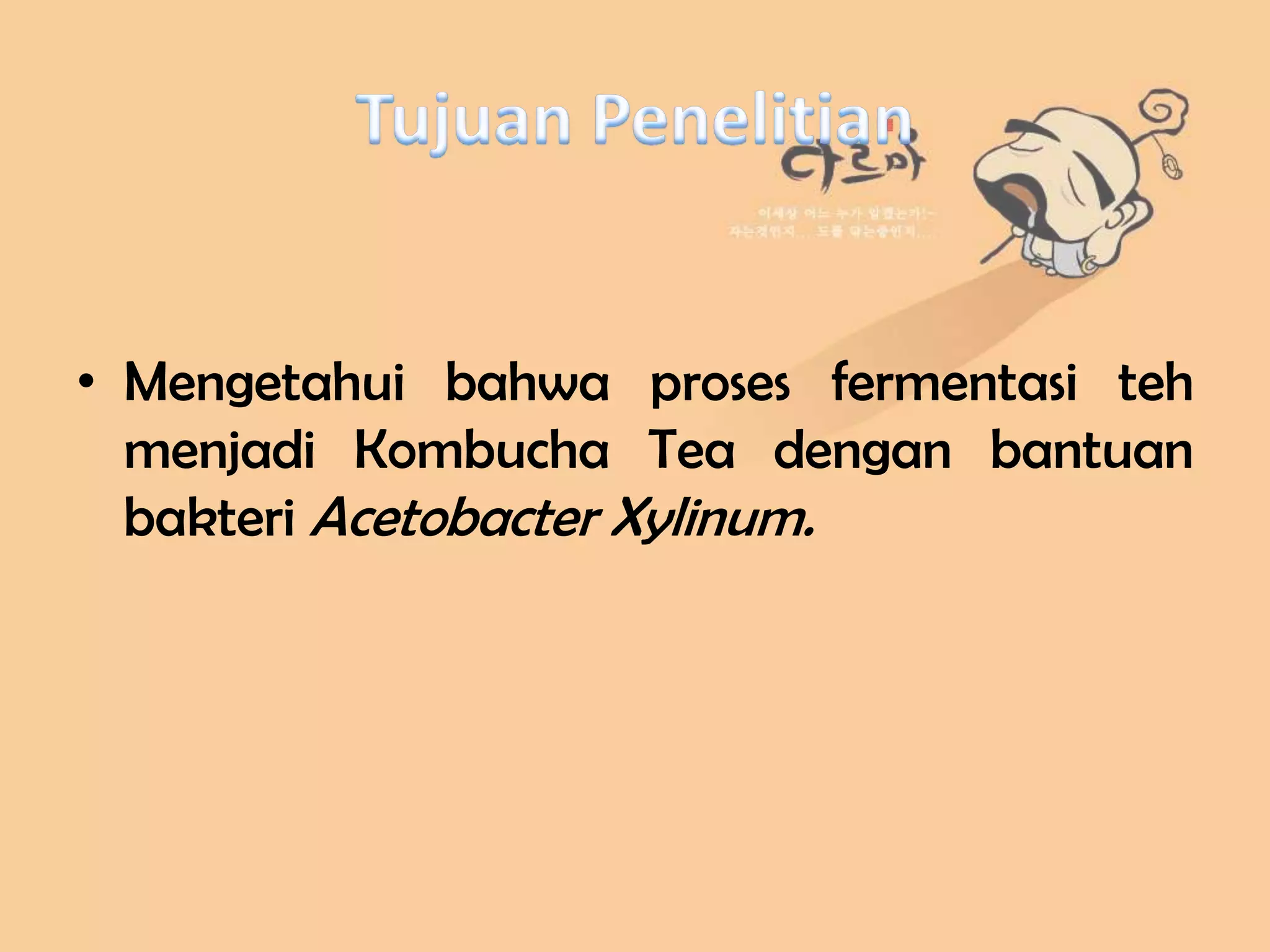 Proses fermentasi kombucha tea mengunakan acetobacter | PPTX