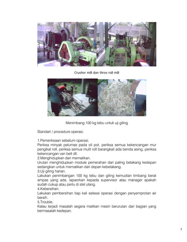 PROSES GULA DI PABRIK GULA MINI | PDF
