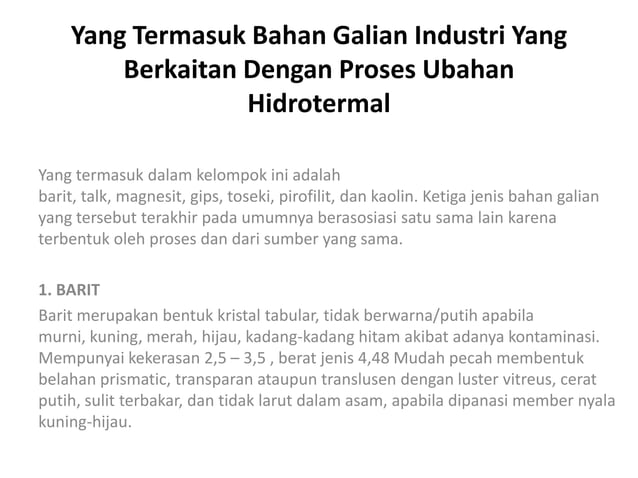 Proses hidrotermal 2 | PPTX