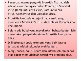 Proses keperawatan pada anak dengan bronkitis | PPTX
