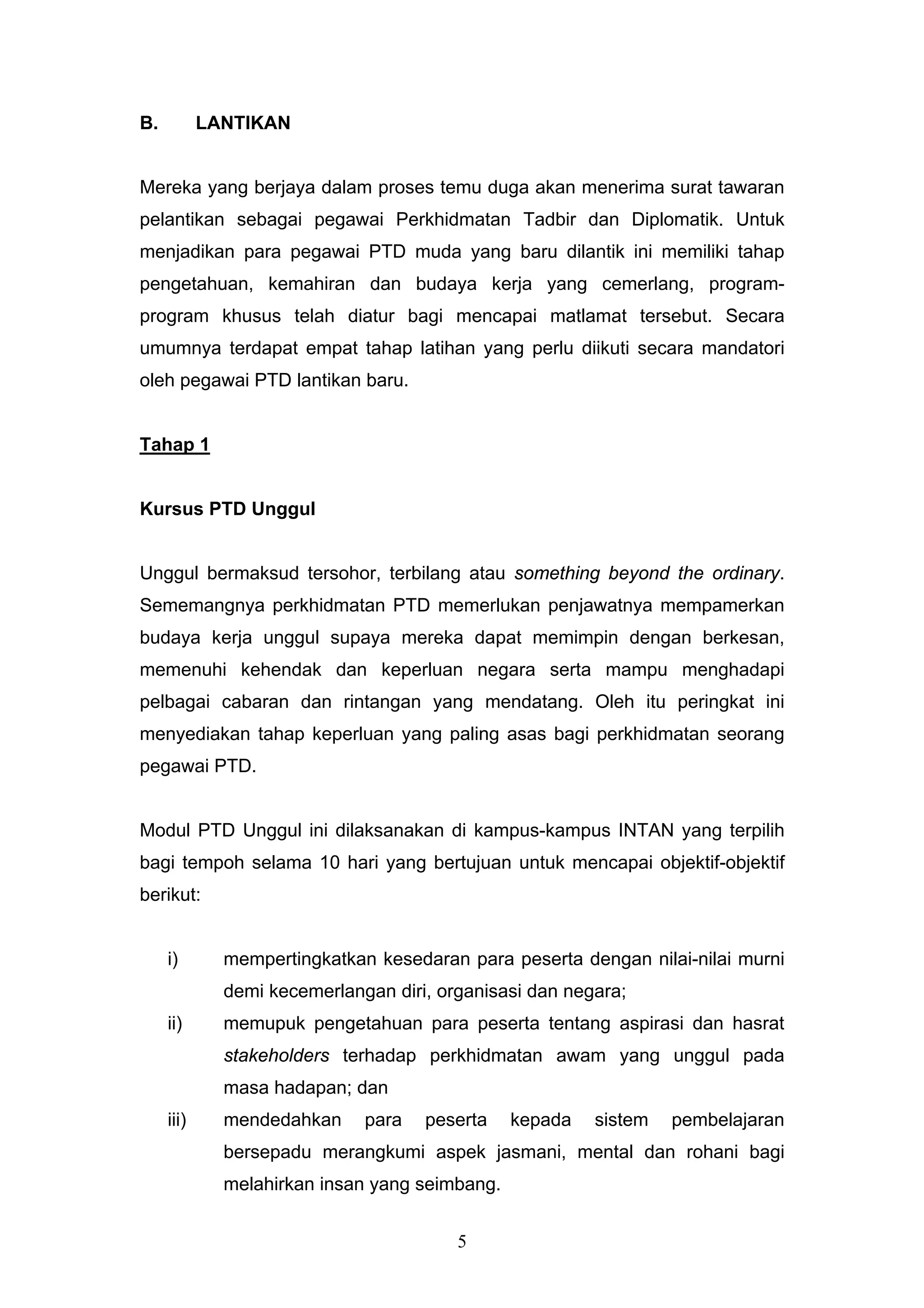Proses lantikan ptd official from intan | PDF