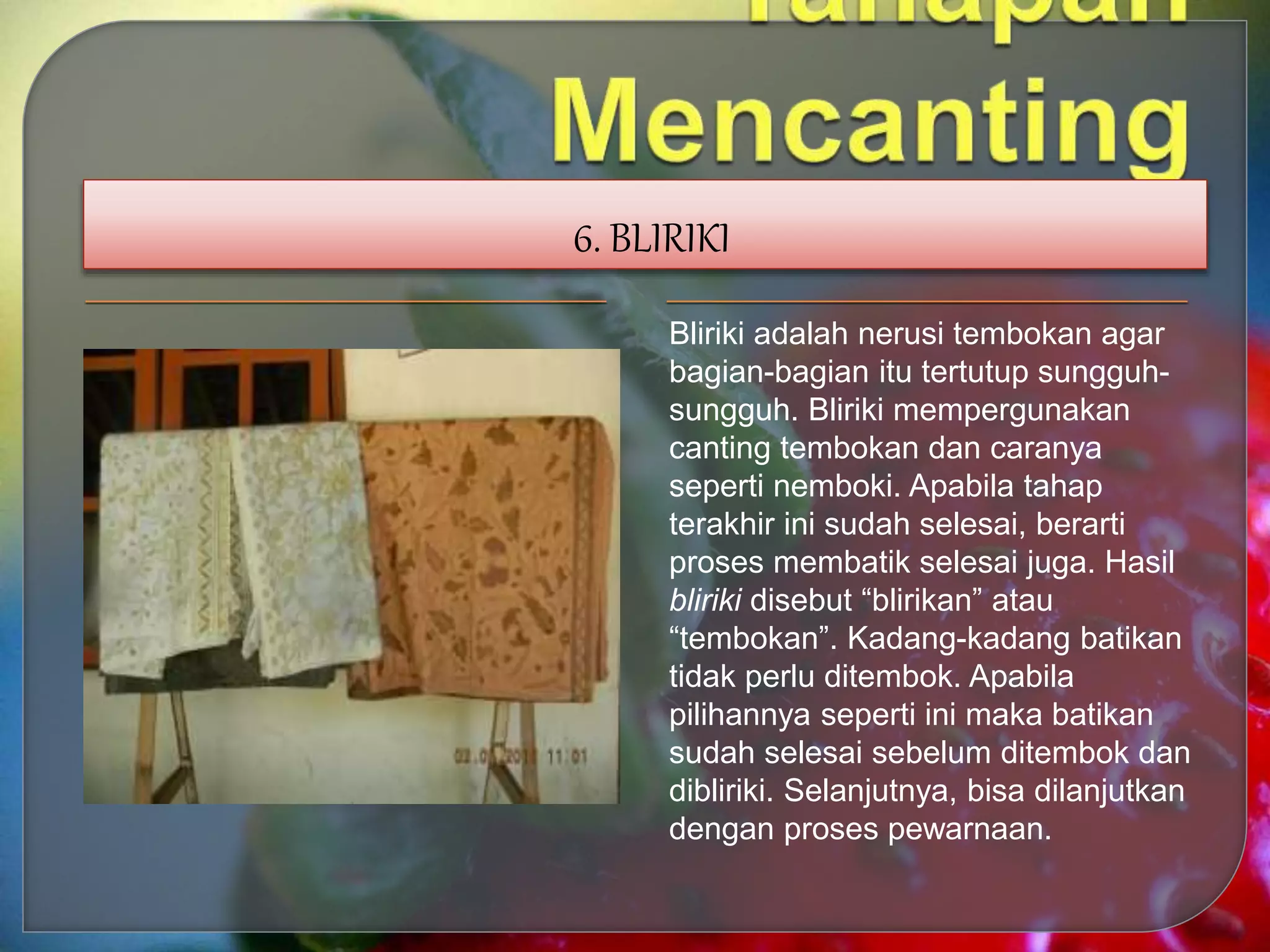 Presentasi Proses membatik | PPTX