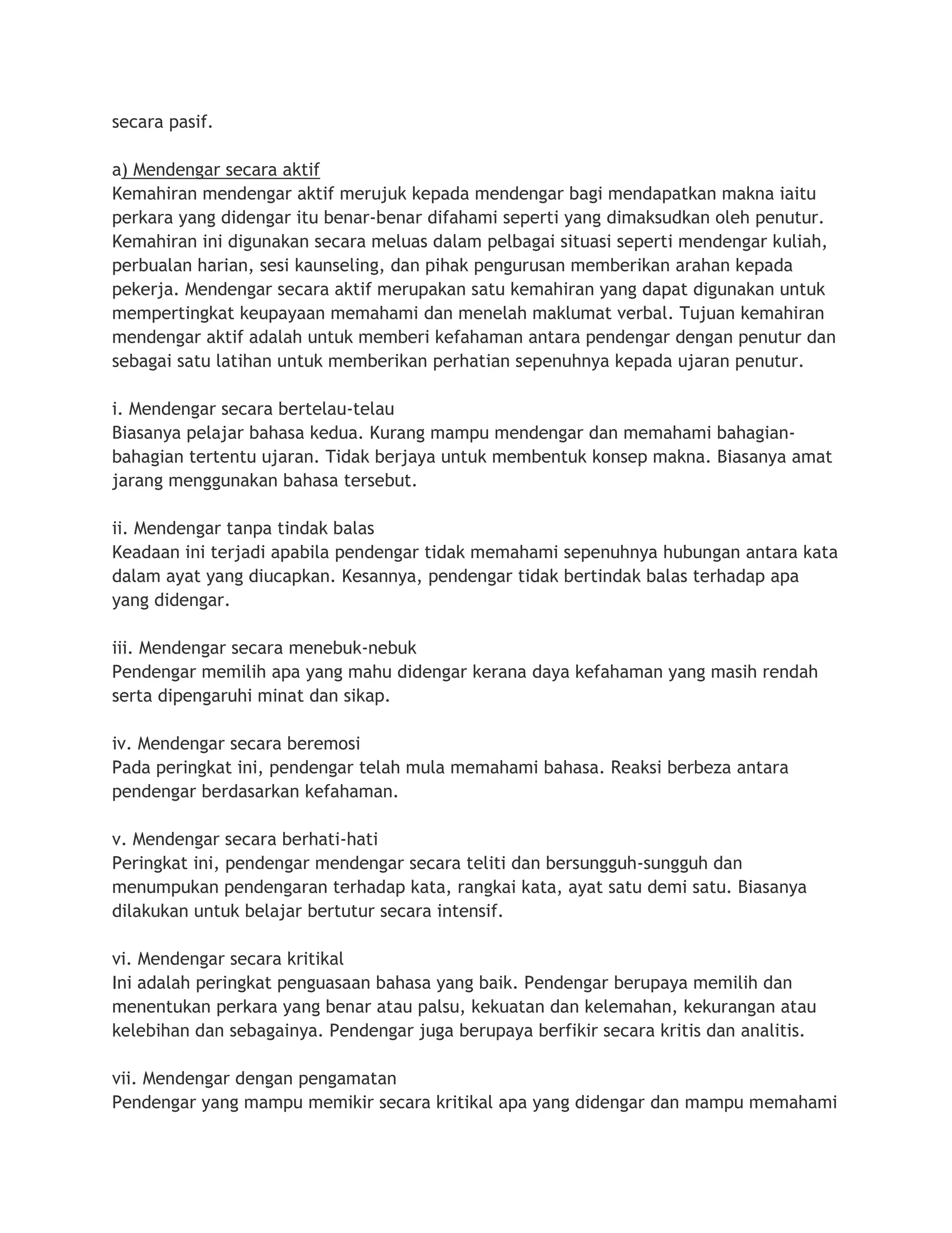 Proses mendengar | DOCX