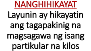 Uri ng Talumpati ayon sa Layunin atbp. | PPTX