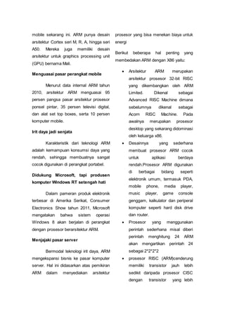 Prosesor x86 dan arm | DOCX