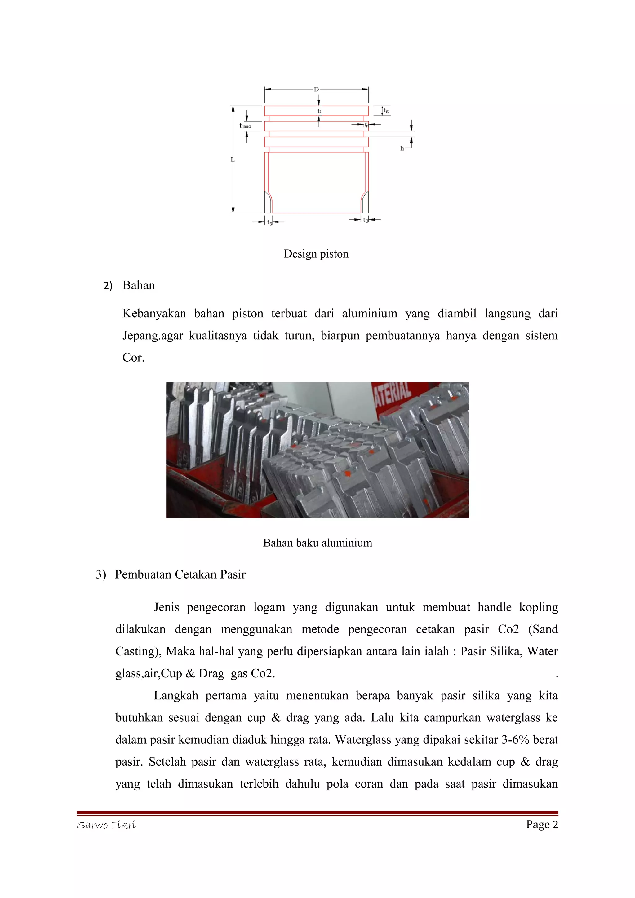 Proses pembentukan piston | DOC