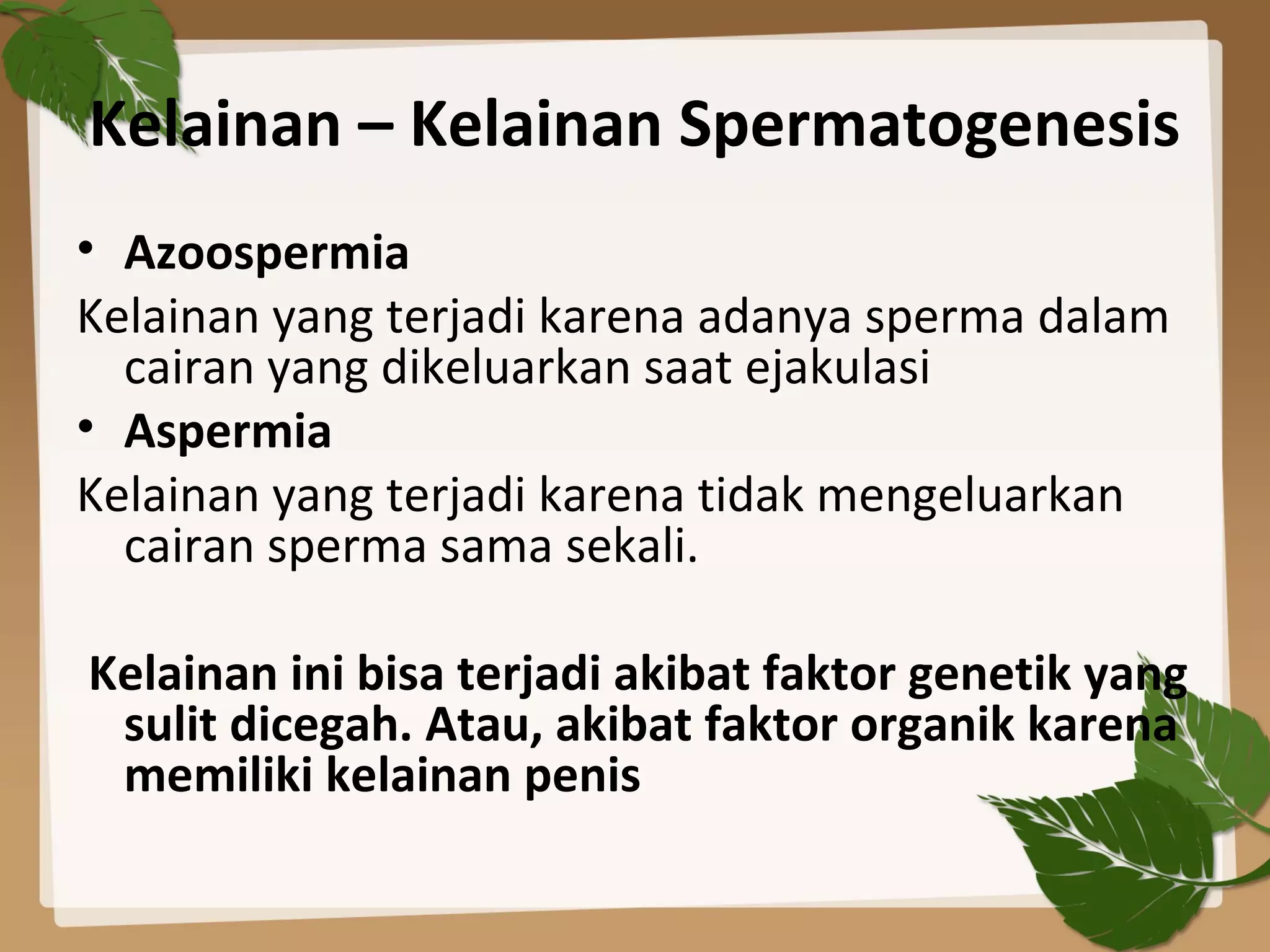 Proses pembentukan sperma (spermatogenesis) kelompok 1 | PPT