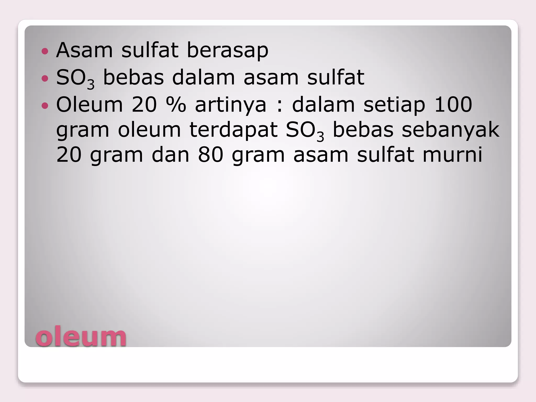 Proses pembuatan asam sulfat | PPTX