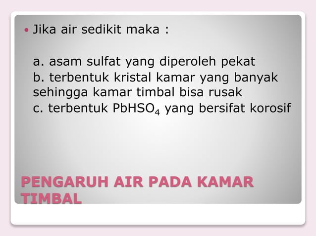 Proses pembuatan asam sulfat | PPTX