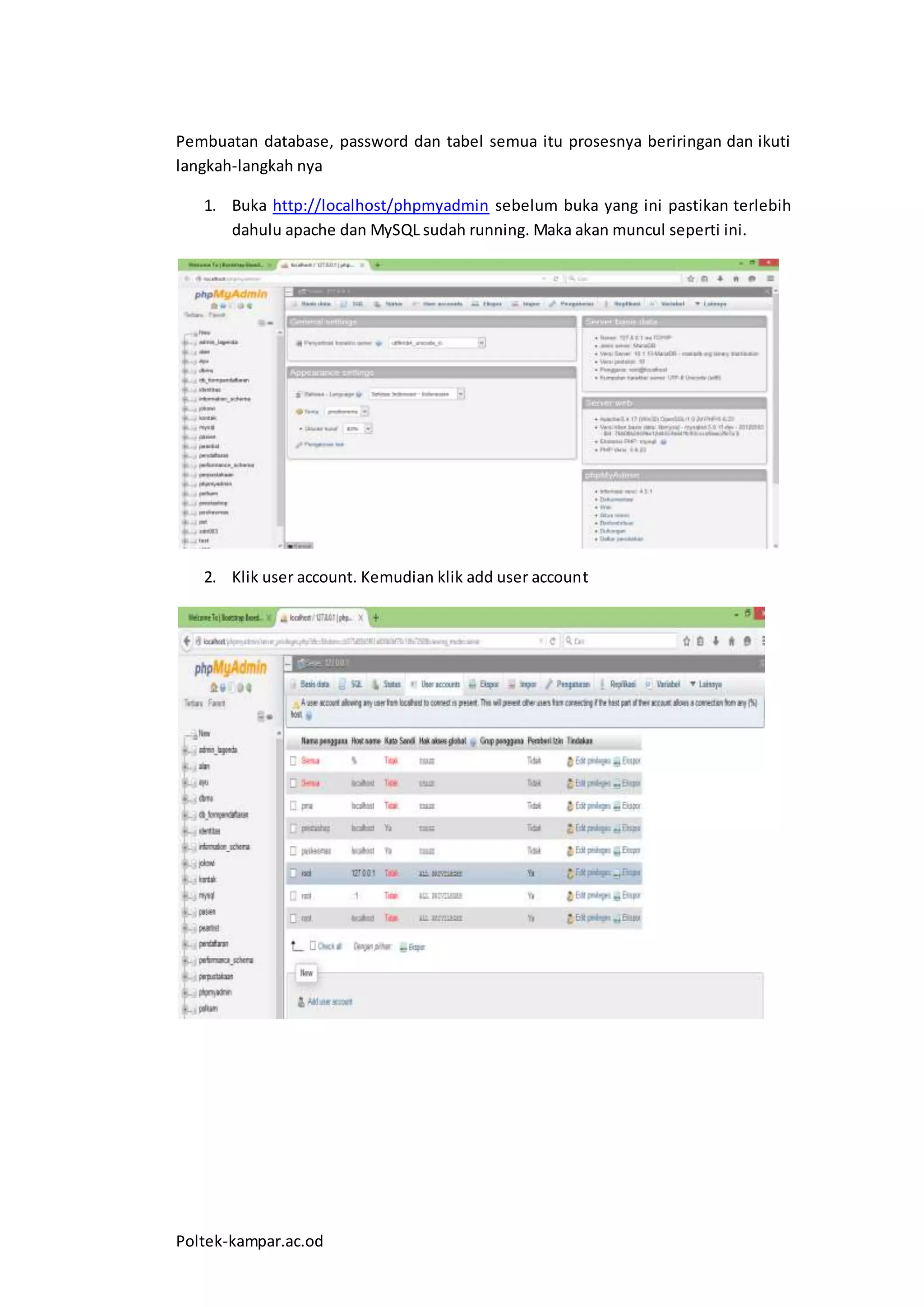 Proses pembuatan database | PDF