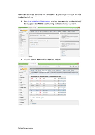 Proses pembuatan database | PDF