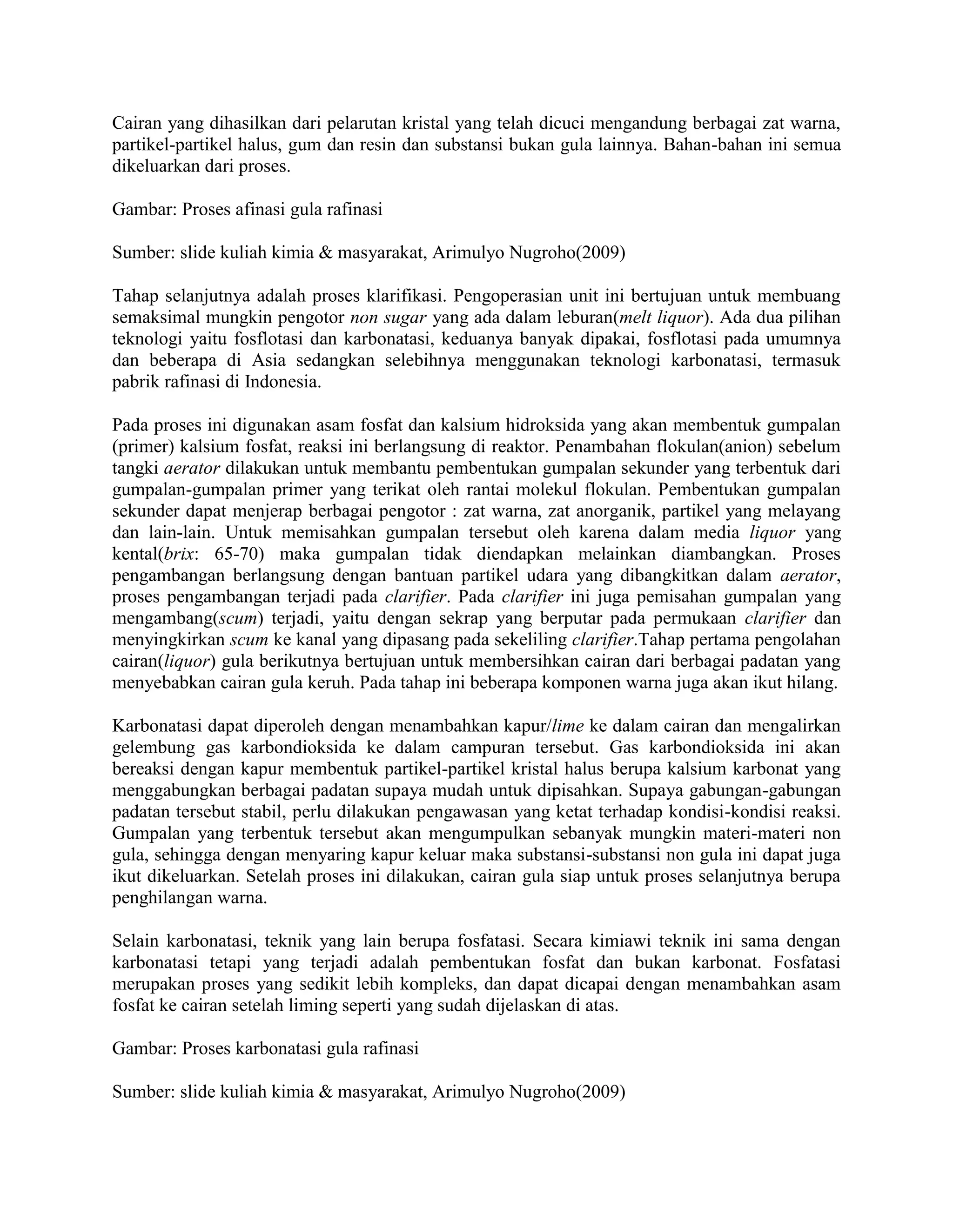Proses pembuatan gula | DOCX