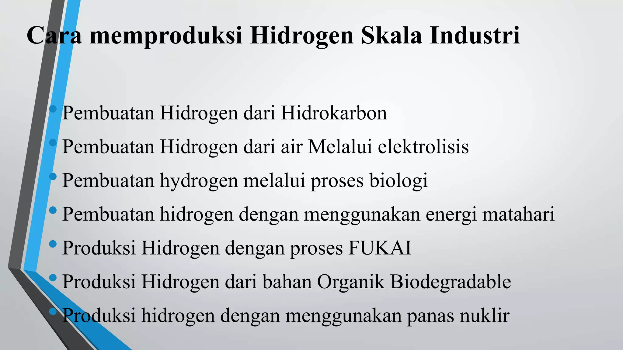 Proses pembuatan hidrogen | PPTX