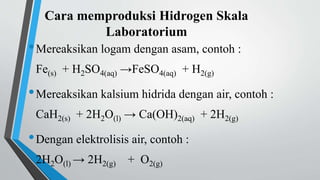 Proses pembuatan hidrogen | PPTX