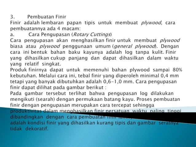Proses pembuatan kayu lapis (plywood) | PPT