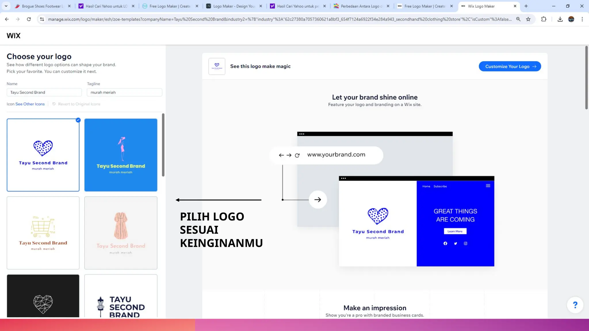 PROSES PEMBUATAN LOGO MENGGUNAKAN AI VIA WIX LOGO MAKER .pptx