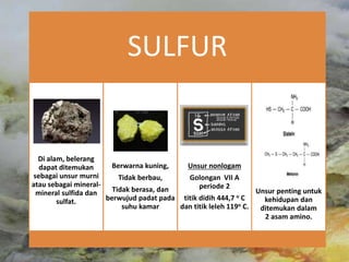 Proses pembuatan oksigen, nitrogen, dan sulfur | PPTX