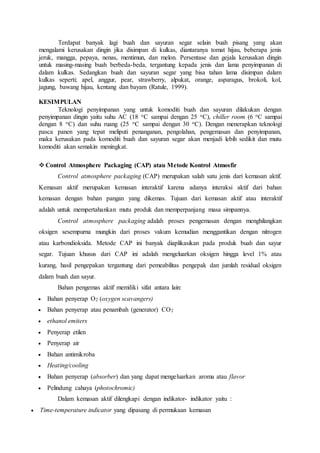 Proses penanganan, penyimpanan dan pengolahan buah buahan dan sayuran ...