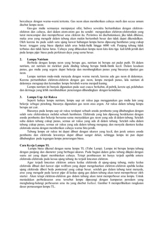 PROSES PENCAHAYAAN PADA LAMPU TL | DOCX