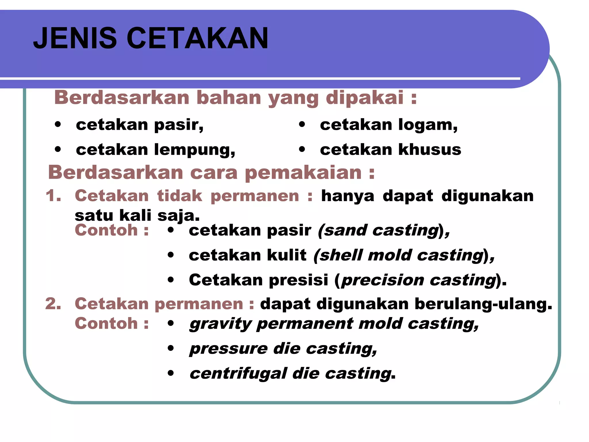 Proses pengecoran | PPT