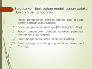 PROSES PENGECORAN LOGAM DENGAN BERBAGAI METODE .ppt