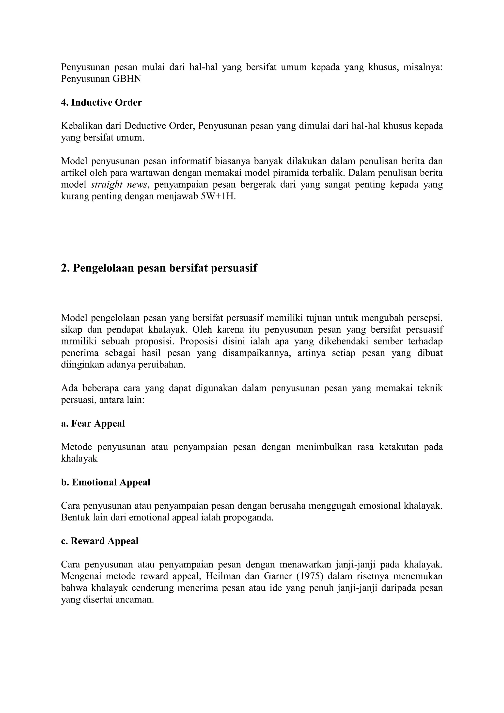 Proses pengelolaan pesan komunikasi | DOCX