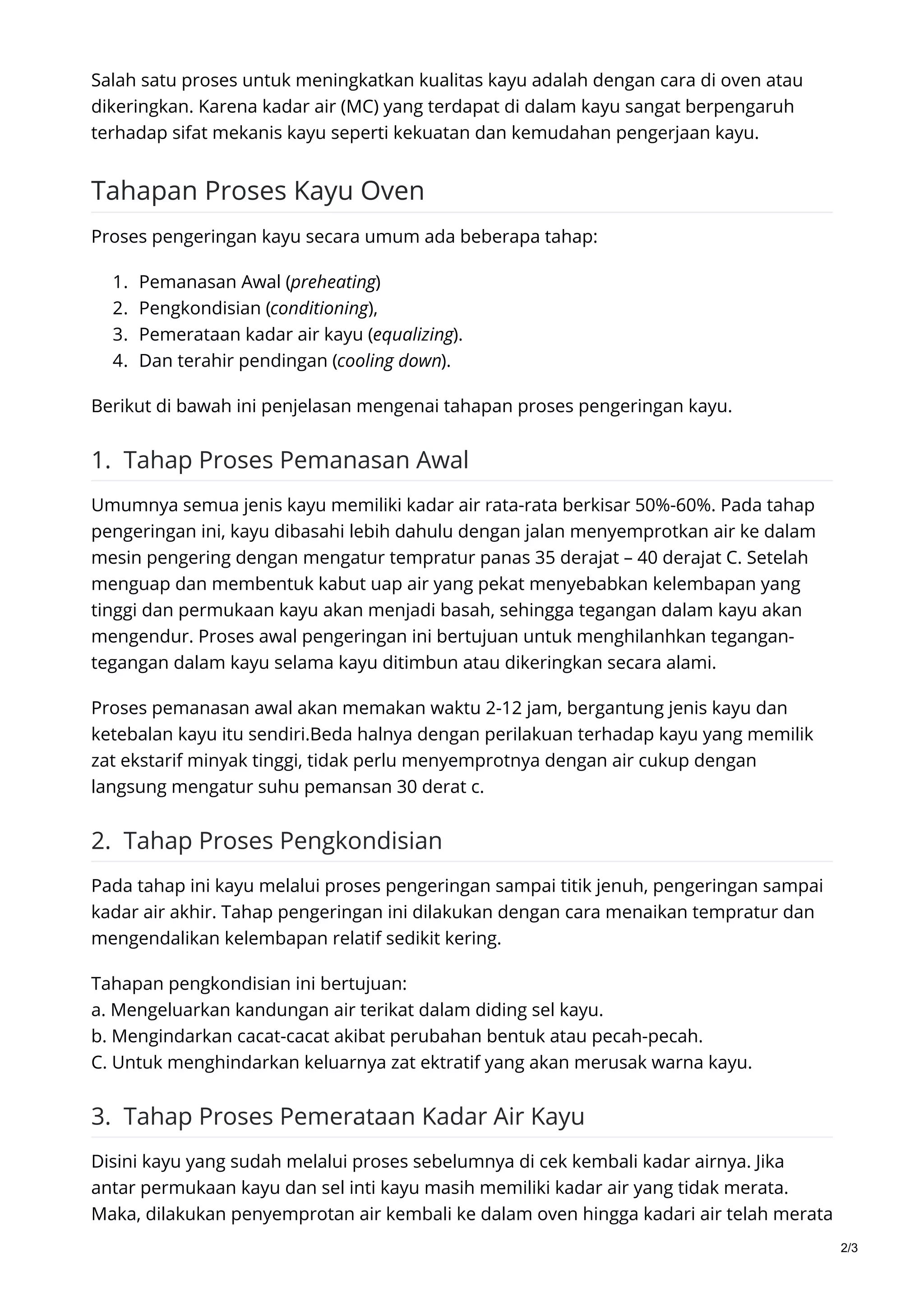 Proses pengeringan kayu oven | PDF