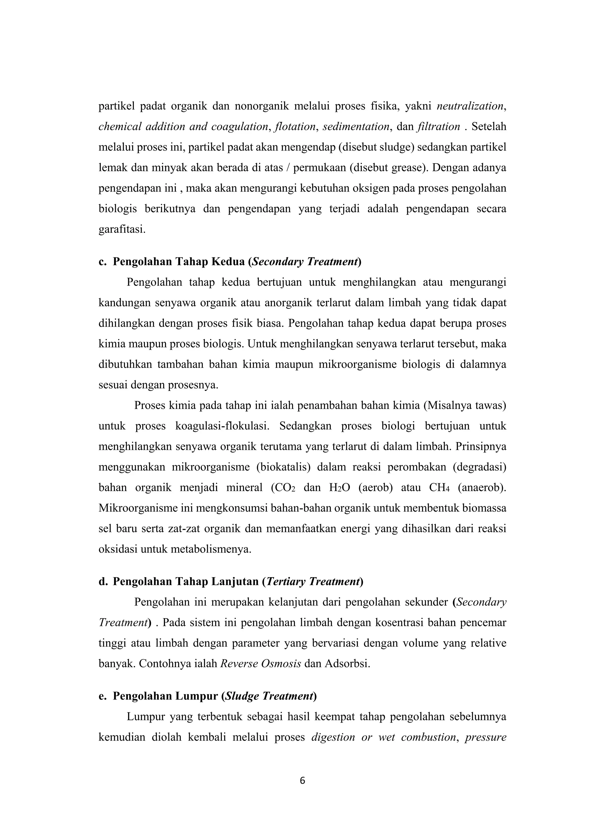 Proses pengolahan limbah cair dalam industri pengolahan gas | PDF