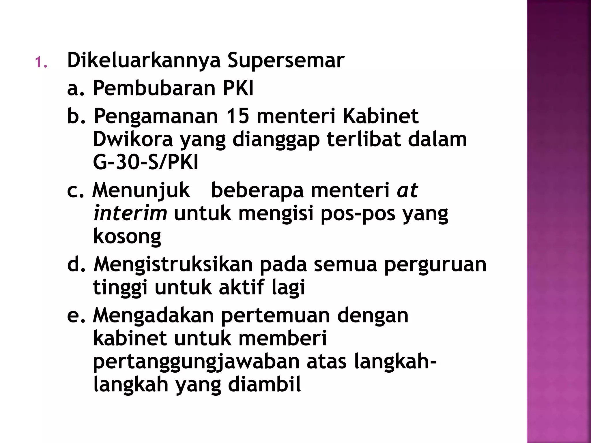Proses peralihan kekuasaan orla orba | PPTX
