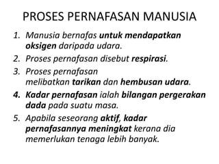 Proses pernafasan manusia | PPTX