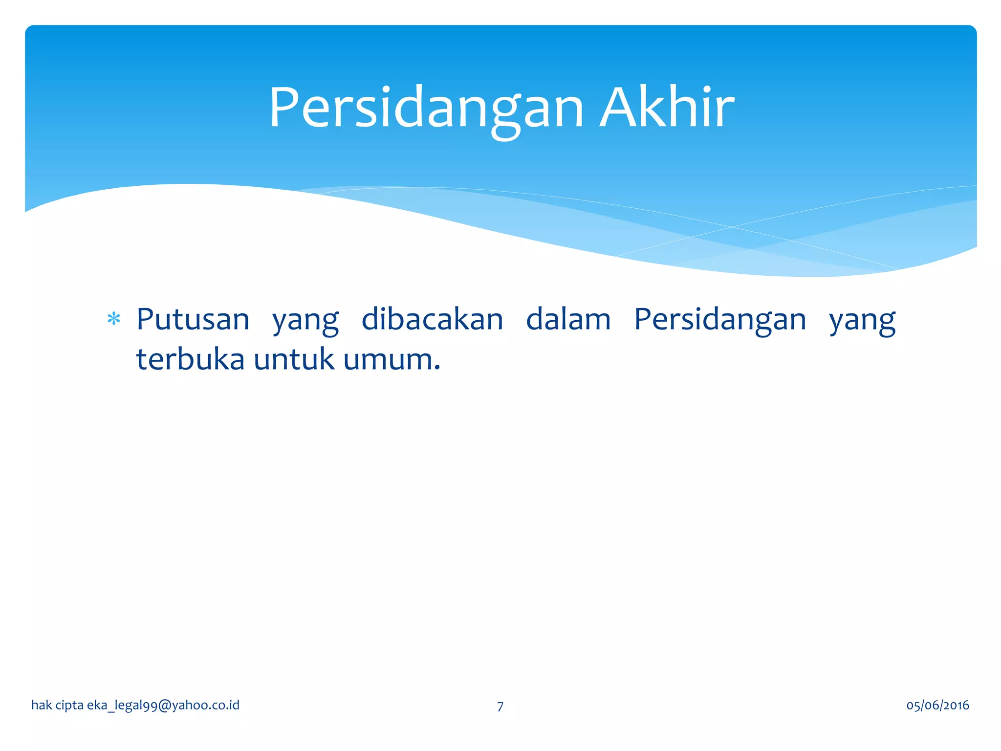 Proses persidangan pidana pengadilan negeri di indonesia | PPTX