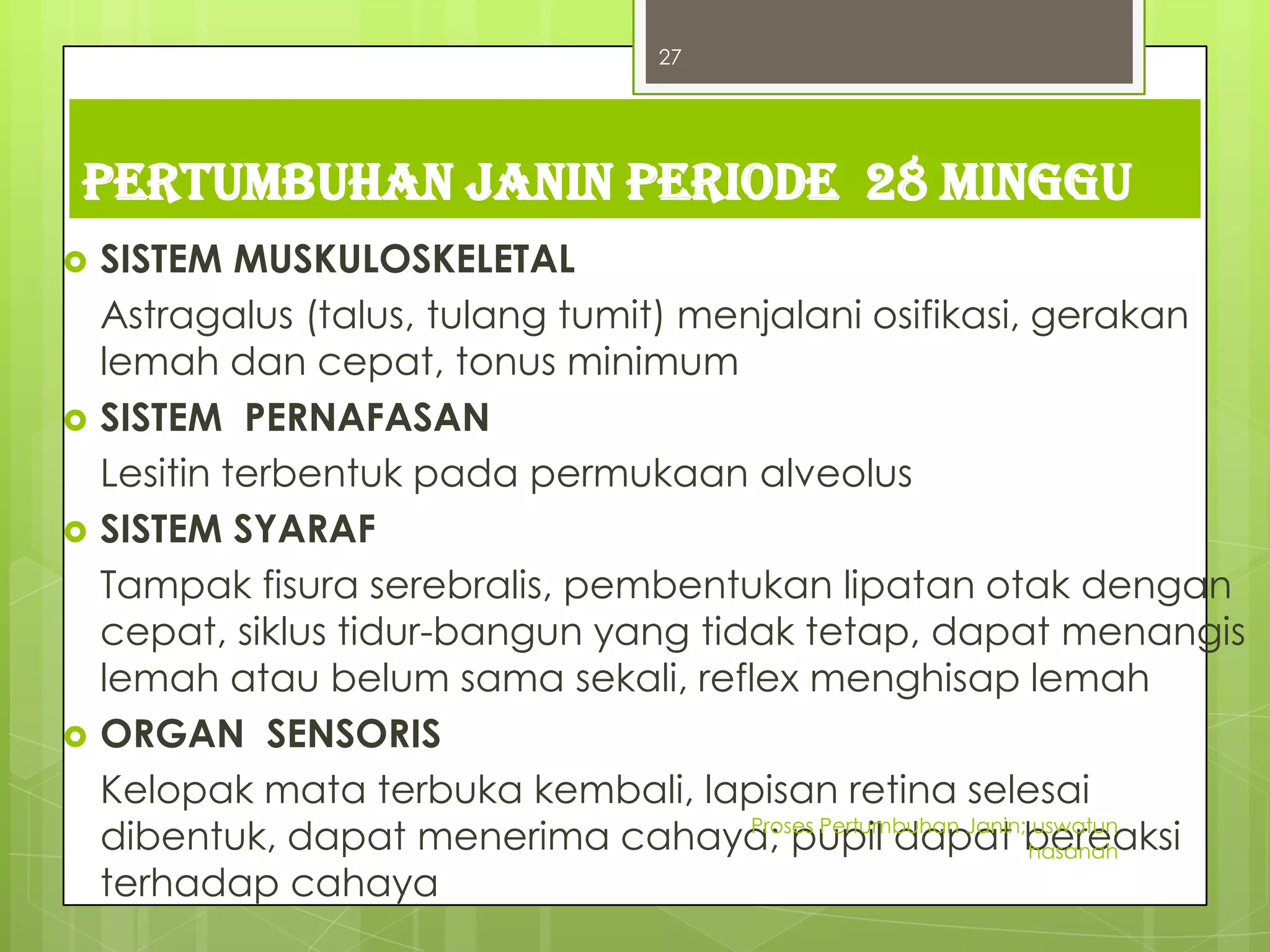 Proses pertumbuhan janin (fetal periode) | PPT