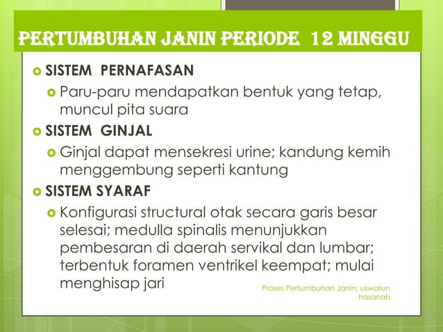 Proses pertumbuhan janin (fetal periode) | PPT
