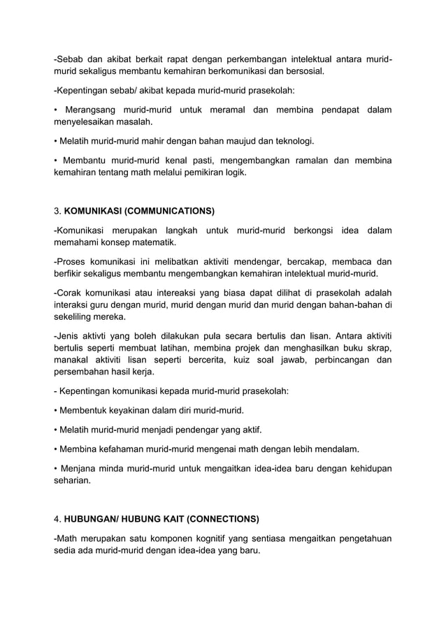 Proses piawaian nctm dan kaitan dengan pembelajaran prasekolah | PDF