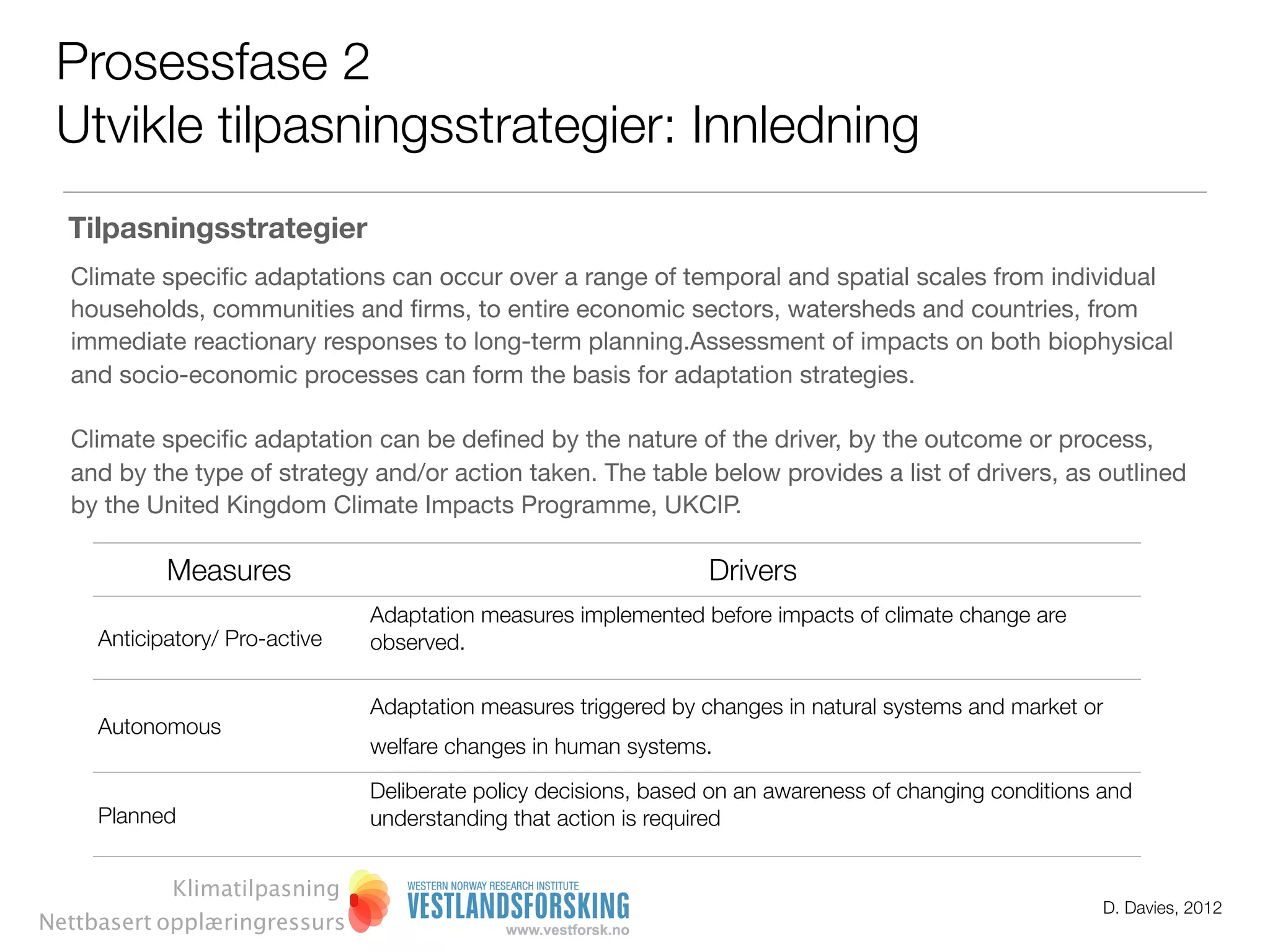 Prosessfase 2 Utvikle tilpasningsstrategier - innledning | PPT