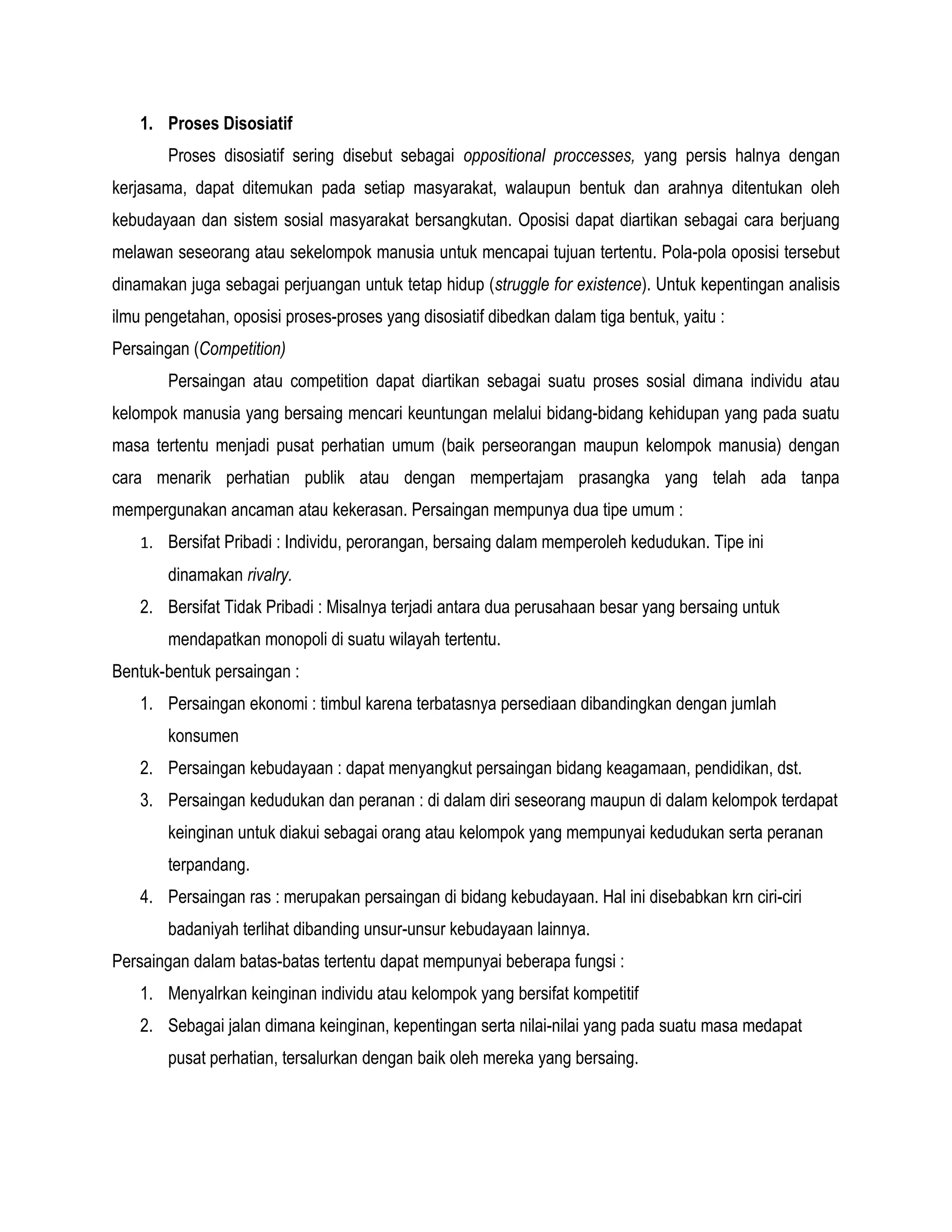 Proses sosial dan interaksi sosial | DOC