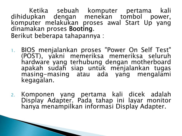 Proses Start-Up Komputer | PPTX